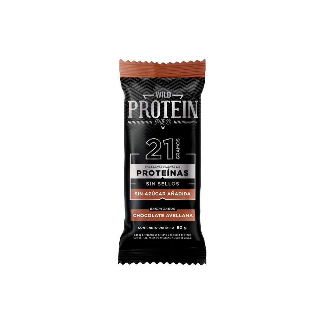 Wild Protein Pro Bar Chocolate Avellana, 60 gr, Wild Protein – chilebefree